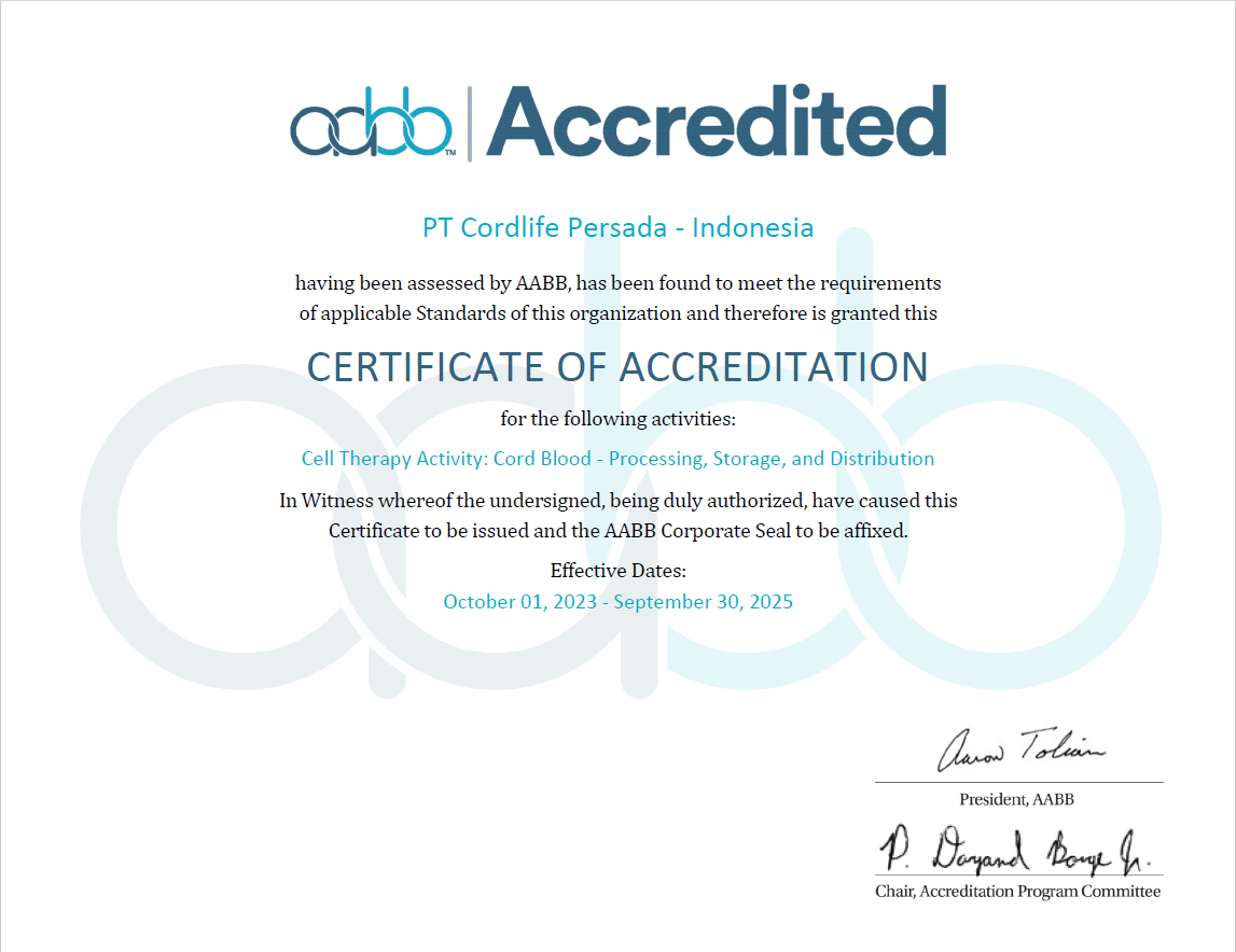Accreditations and Awards | PT Cordlife Persada